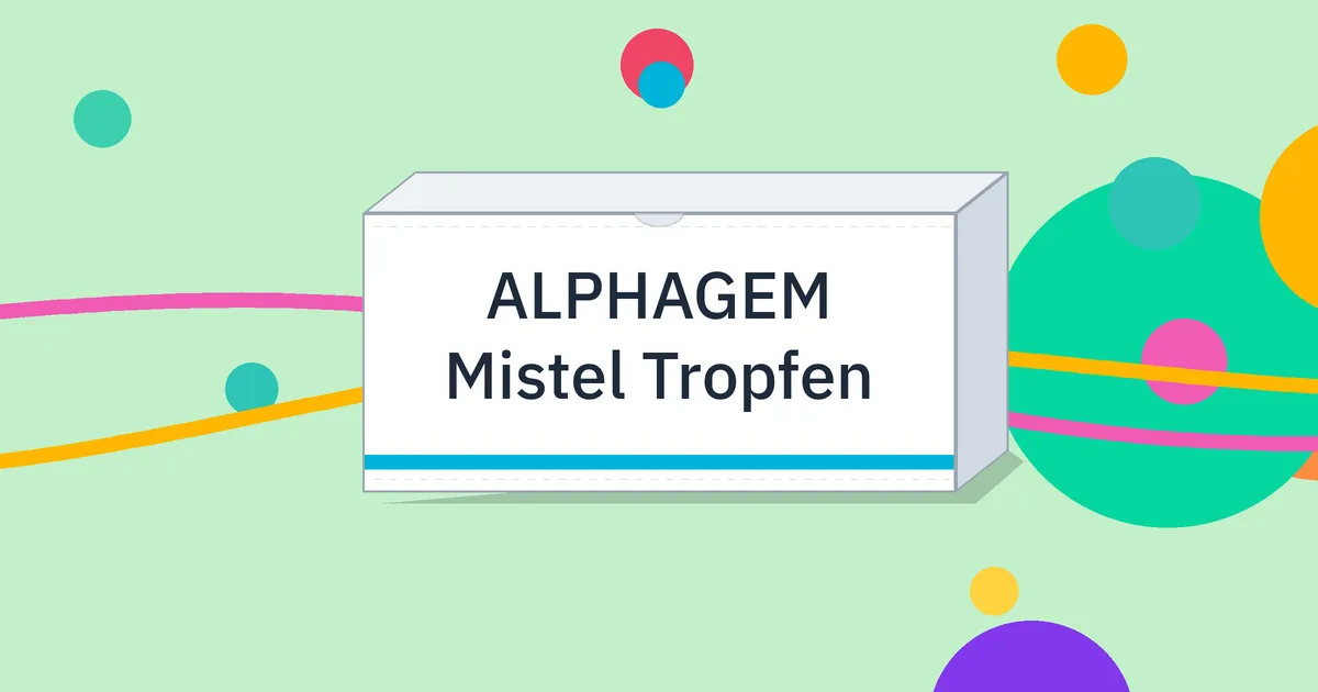 Symbolbild: Packung mit der Aufschrift ALPHAGEM Mistel Tropfen (PZN 20297203) – Verfügbarkeit und Bezug in Apotheken in Frankfurt am Main