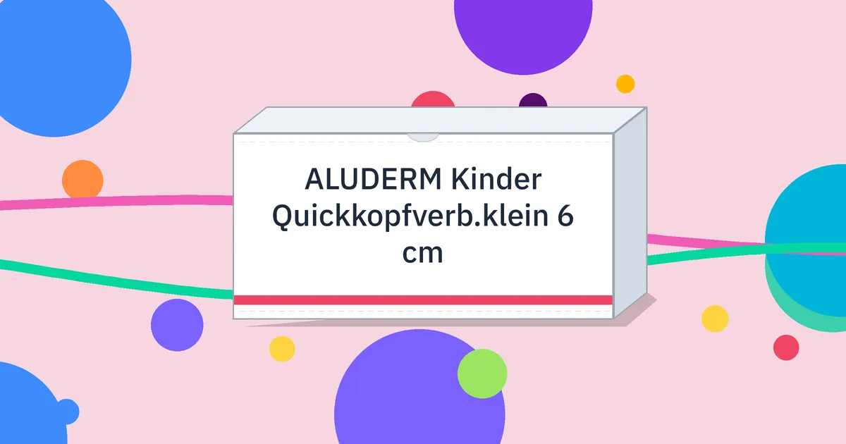 Symbolbild: Packung mit der Aufschrift ALUDERM Kinder Quickkopfverb.klein 6 cm (PZN 00118693) – Verfügbarkeit und Bezug in Apotheken in Frankfurt am Main