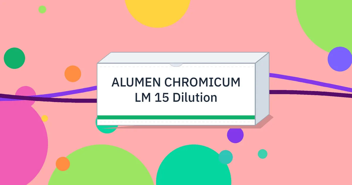 Symbolbild: Packung mit der Aufschrift ALUMEN CHROMICUM LM 15 Dilution (PZN 13315797) – Verfügbarkeit und Bezug in Apotheken in Frankfurt am Main