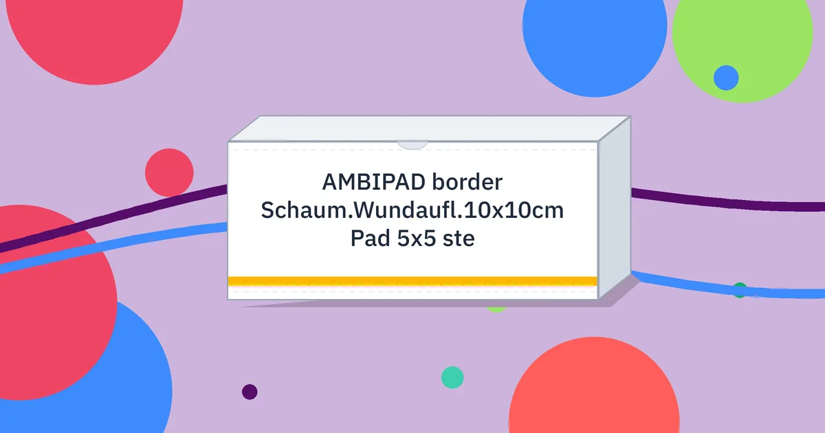 Symbolbild: Packung mit der Aufschrift AMBIPAD border Schaum.Wundaufl.10x10cm Pad 5x5 ste (PZN 20106769) – Verfügbarkeit und Bezug in Apotheken in Frankfurt am Main