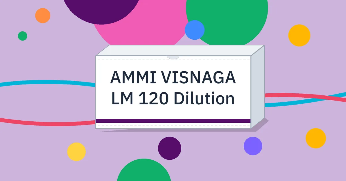 Symbolbild: Packung mit der Aufschrift AMMI VISNAGA LM 120 Dilution (PZN 12760532) – Verfügbarkeit und Bezug in Apotheken in Frankfurt am Main