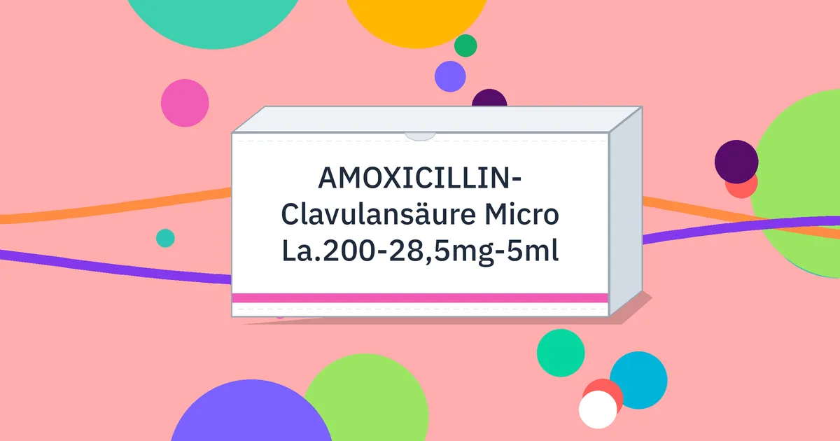 Symbolbild: Packung mit der Aufschrift AMOXICILLIN-Clavulansäure Micro La.200-28,5mg-5ml (PZN 17371539) – Verfügbarkeit und Bezug in Apotheken in Frankfurt am Main