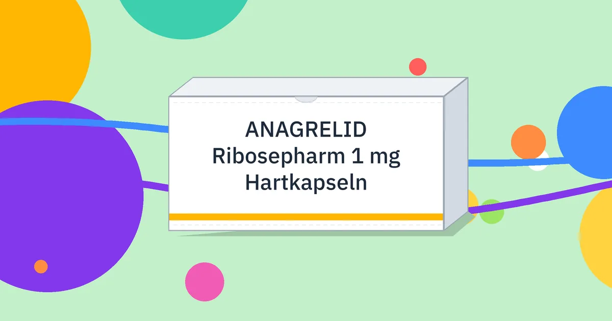 Symbolbild: Packung mit der Aufschrift ANAGRELID Ribosepharm 1 mg Hartkapseln (PZN 13477040) – Verfügbarkeit und Bezug in Apotheken in Frankfurt am Main