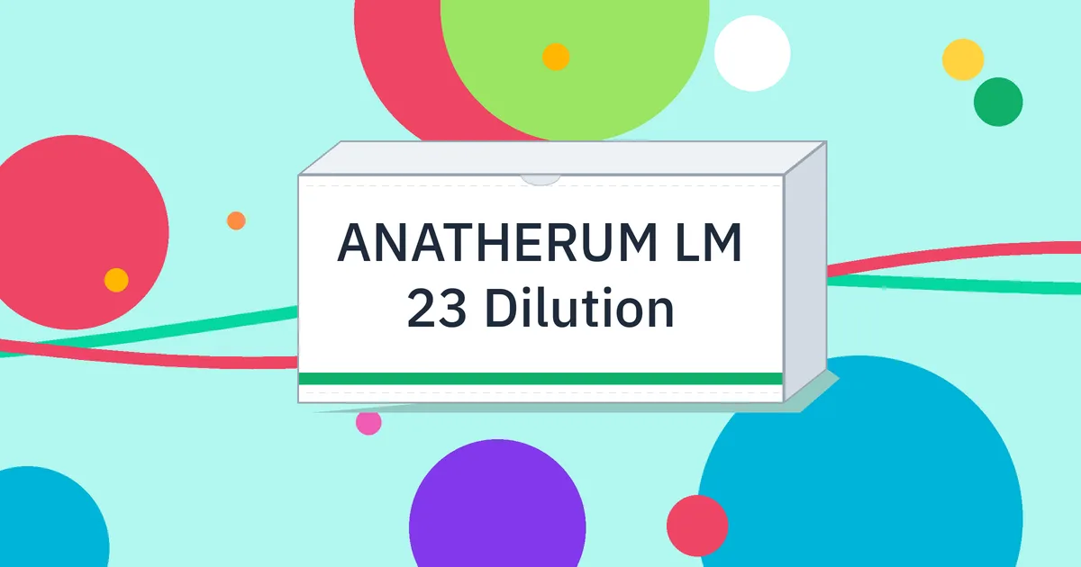 Symbolbild: Packung mit der Aufschrift ANATHERUM LM 23 Dilution (PZN 13328937) – Verfügbarkeit und Bezug in Apotheken in Frankfurt am Main