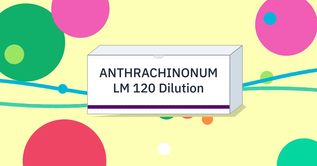 Symbolbild: Packung mit der Aufschrift ANTHRACHINONUM LM 120 Dilution (PZN 13371092) – Verfügbarkeit und Bezug in Apotheken in Frankfurt am Main