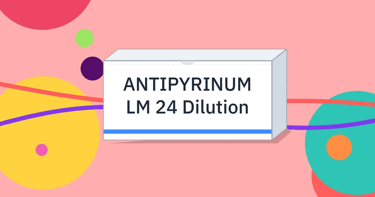 Symbolbild: Packung mit der Aufschrift ANTIPYRINUM LM 24 Dilution (PZN 13376646) – Verfügbarkeit und Bezug in Apotheken in Frankfurt am Main
