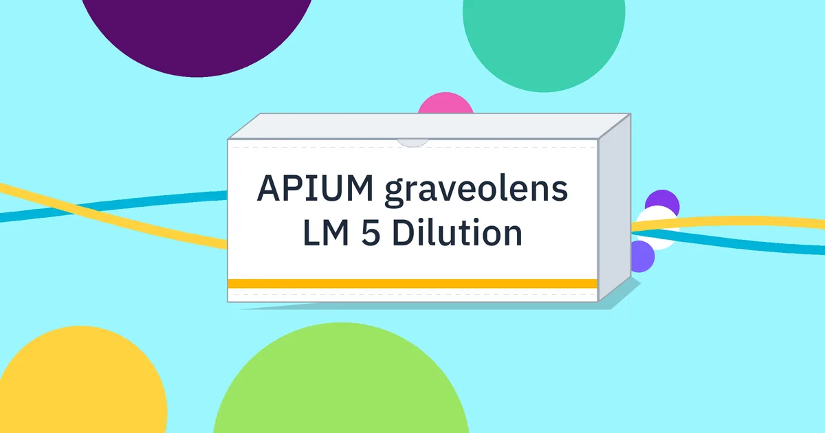 Symbolbild: Packung mit der Aufschrift APIUM graveolens LM 5 Dilution (PZN 13378065) – Verfügbarkeit und Bezug in Apotheken in Frankfurt am Main