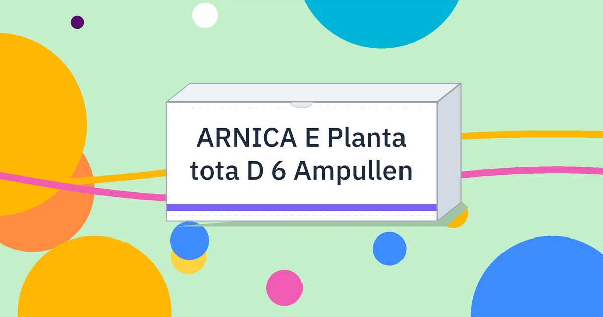Symbolbild: Packung mit der Aufschrift ARNICA E Planta tota D 6 Ampullen (PZN 02830415) – Verfügbarkeit und Bezug in Apotheken in Frankfurt am Main