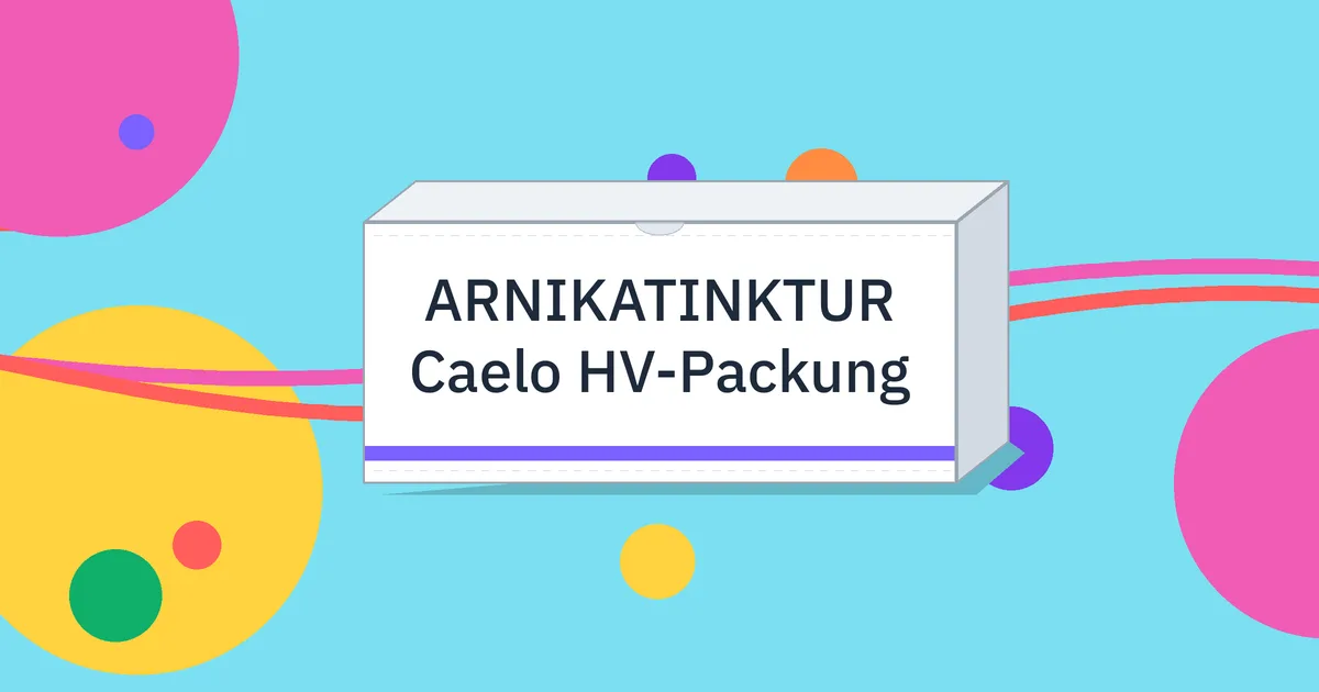 Symbolbild: Packung mit der Aufschrift ARNIKATINKTUR Caelo HV-Packung (PZN 02096464) – Verfügbarkeit und Bezug in Apotheken in Frankfurt am Main