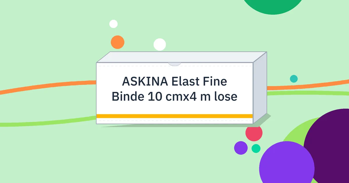 Symbolbild: Packung mit der Aufschrift ASKINA Elast Fine Binde 10 cmx4 m lose (PZN 00882164) – Verfügbarkeit und Bezug in Apotheken in Frankfurt am Main