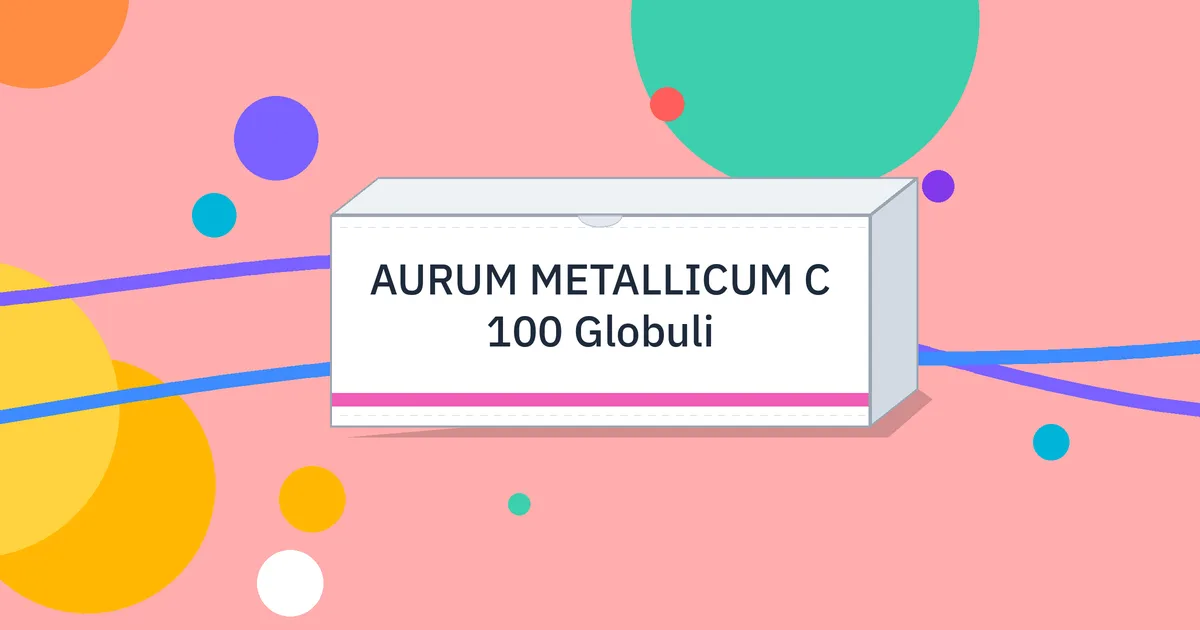 Symbolbild: Packung mit der Aufschrift AURUM METALLICUM C 100 Globuli (PZN 16695659) – Verfügbarkeit und Bezug in Apotheken in Frankfurt am Main