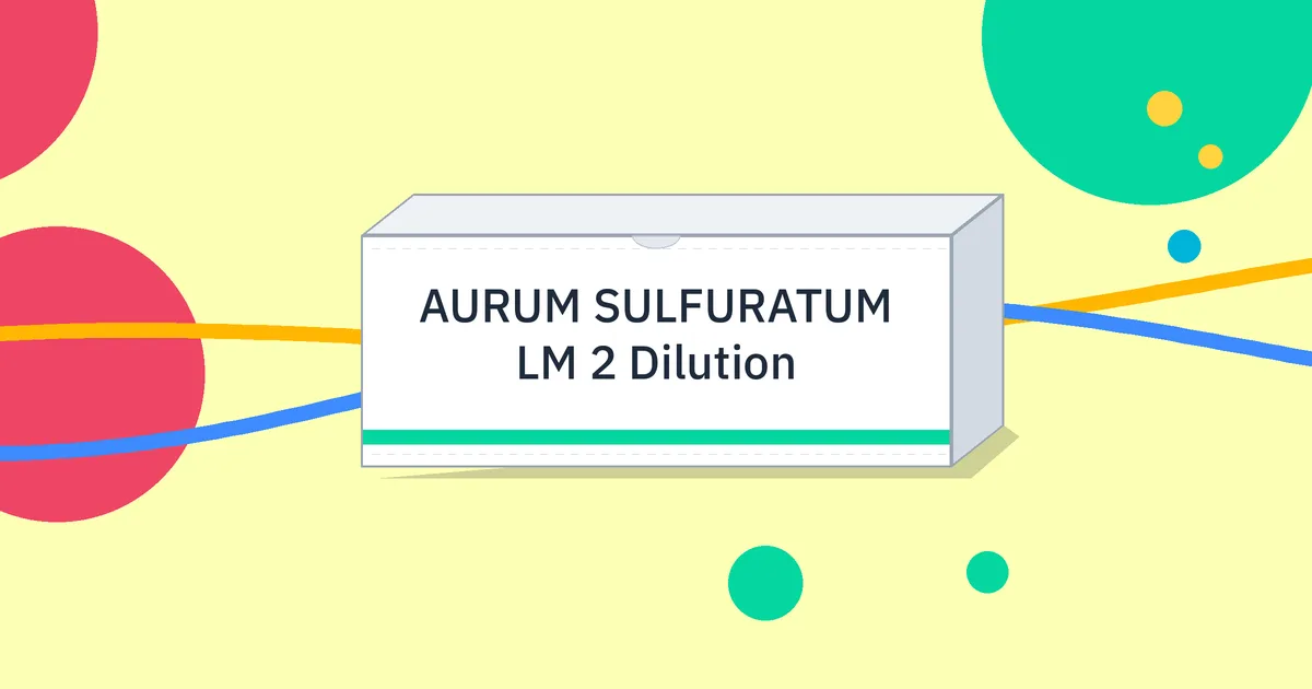 Symbolbild: Packung mit der Aufschrift AURUM SULFURATUM LM 2 Dilution (PZN 12786201) – Verfügbarkeit und Bezug in Apotheken in Frankfurt am Main