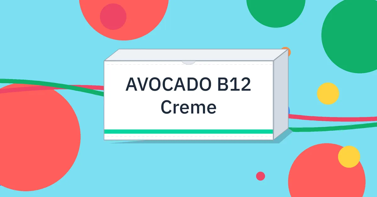 Symbolbild: Packung mit der Aufschrift AVOCADO B12 Creme (PZN 05898098) – Verfügbarkeit und Bezug in Apotheken in Frankfurt am Main