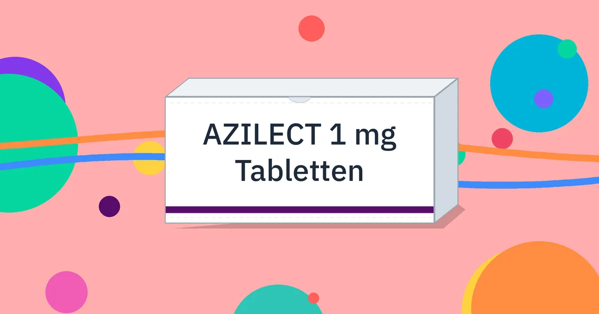 Symbolbild: Packung mit der Aufschrift AZILECT 1 mg Tabletten (PZN 00285758) – Verfügbarkeit und Bezug in Apotheken in Frankfurt am Main