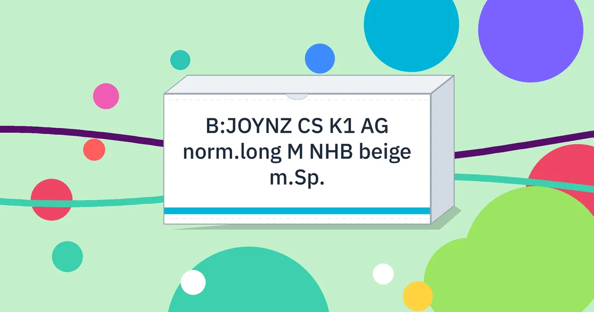 Symbolbild: Packung mit der Aufschrift B:JOYNZ CS K1 AG norm.long M NHB beige m.Sp. (PZN 20530734) – Verfügbarkeit und Bezug in Apotheken in Frankfurt am Main