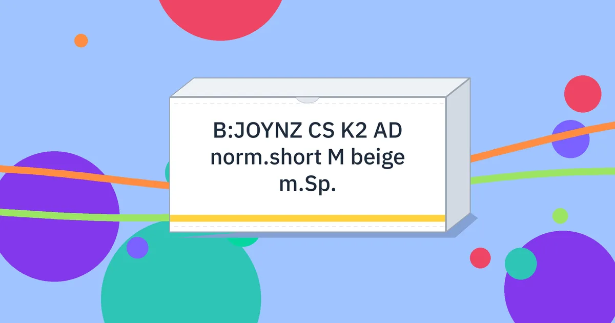 Symbolbild: Packung mit der Aufschrift B:JOYNZ CS K2 AD norm.short M beige m.Sp. (PZN 20525319) – Verfügbarkeit und Bezug in Apotheken in Frankfurt am Main