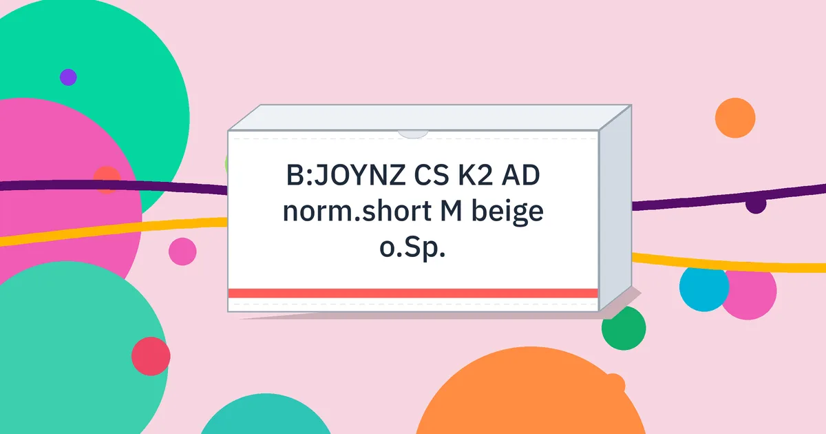 Symbolbild: Packung mit der Aufschrift B:JOYNZ CS K2 AD norm.short M beige o.Sp. (PZN 20525710) – Verfügbarkeit und Bezug in Apotheken in Frankfurt am Main