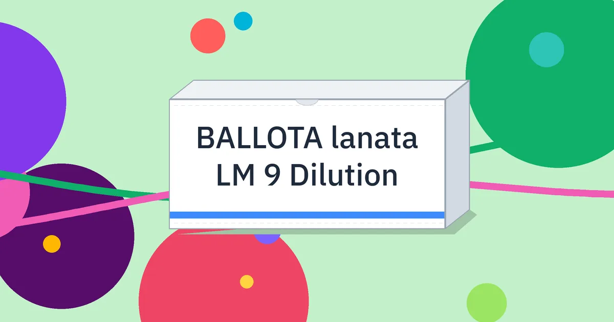 Symbolbild: Packung mit der Aufschrift BALLOTA lanata LM 9 Dilution (PZN 13373872) – Verfügbarkeit und Bezug in Apotheken in Frankfurt am Main