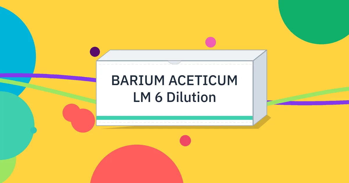 Symbolbild: Packung mit der Aufschrift BARIUM ACETICUM LM 6 Dilution (PZN 12788430) – Verfügbarkeit und Bezug in Apotheken in Frankfurt am Main