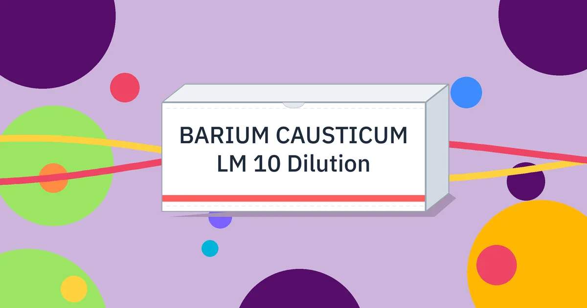 Symbolbild: Packung mit der Aufschrift BARIUM CAUSTICUM LM 10 Dilution (PZN 13376528) – Verfügbarkeit und Bezug in Apotheken in Frankfurt am Main