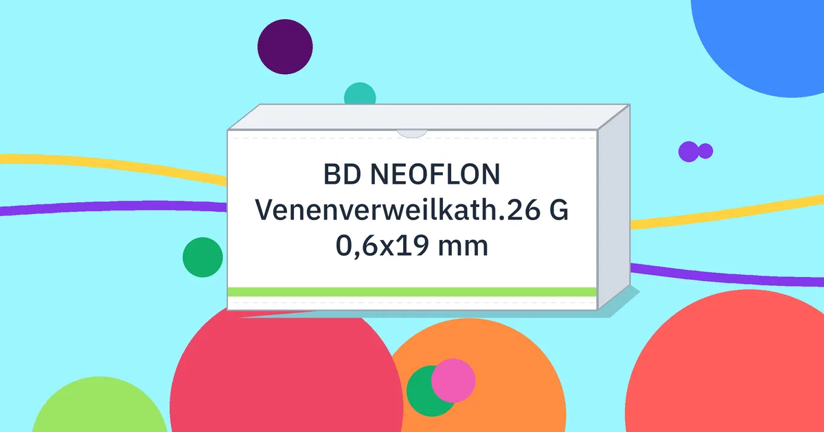 Symbolbild: Packung mit der Aufschrift BD NEOFLON Venenverweilkath.26 G 0,6x19 mm (PZN 02063890) – Verfügbarkeit und Bezug in Apotheken in Frankfurt am Main
