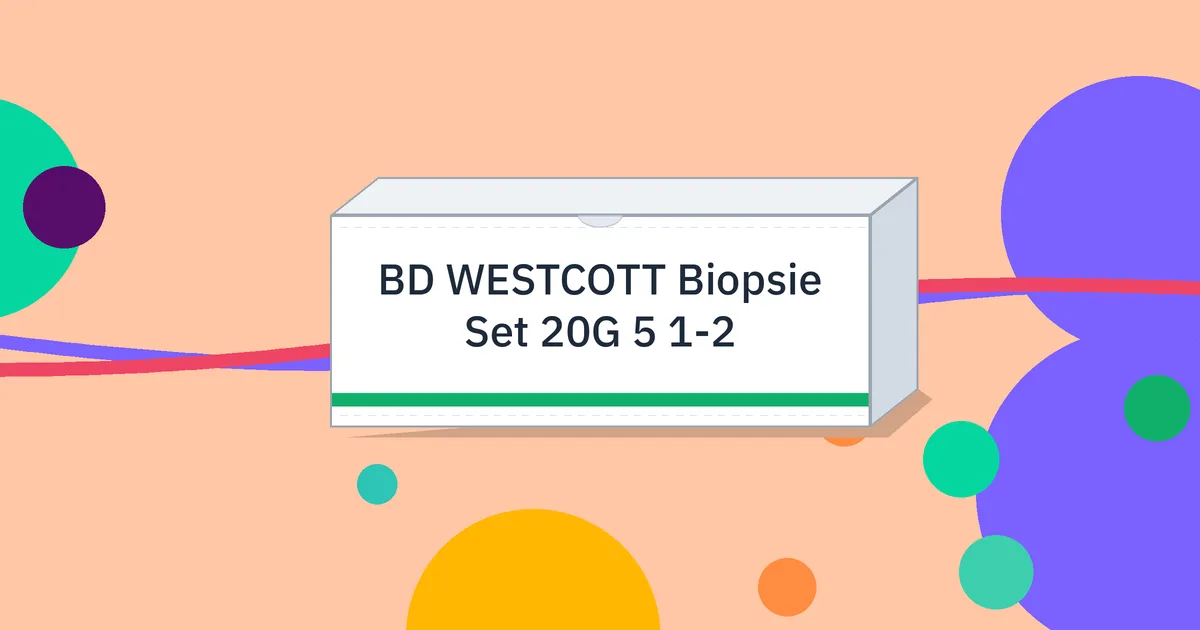 Symbolbild: Packung mit der Aufschrift BD WESTCOTT Biopsie Set 20G 5 1-2 (PZN 07664683) – Verfügbarkeit und Bezug in Apotheken in Frankfurt am Main