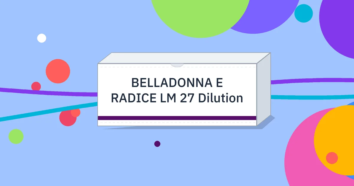 Symbolbild: Packung mit der Aufschrift BELLADONNA E RADICE LM 27 Dilution (PZN 13381529) – Verfügbarkeit und Bezug in Apotheken in Frankfurt am Main