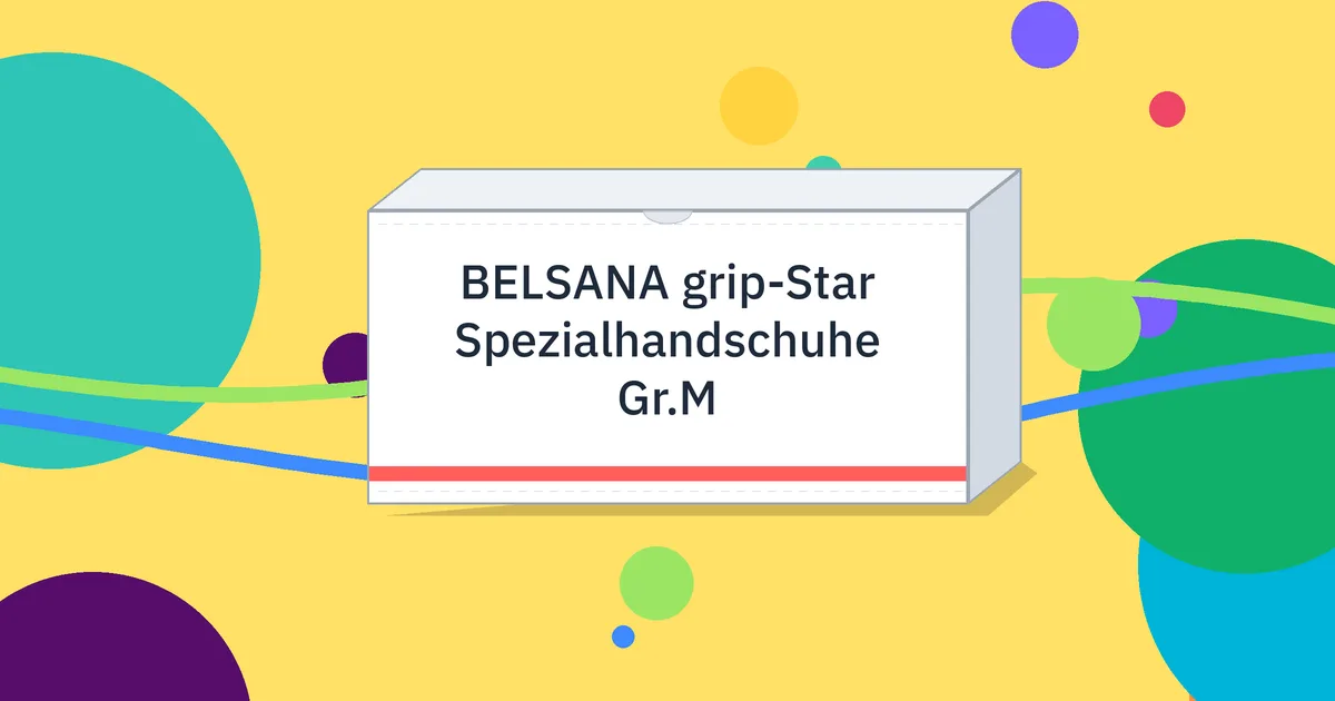 Symbolbild: Packung mit der Aufschrift BELSANA grip-Star Spezialhandschuhe Gr.M (PZN 10764951) – Verfügbarkeit und Bezug in Apotheken in Frankfurt am Main