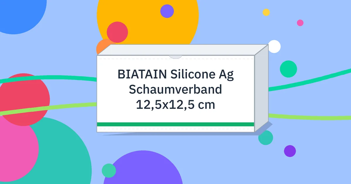 Symbolbild: Packung mit der Aufschrift BIATAIN Silicone Ag Schaumverband 12,5x12,5 cm (PZN 18670310) – Verfügbarkeit und Bezug in Apotheken in Frankfurt am Main