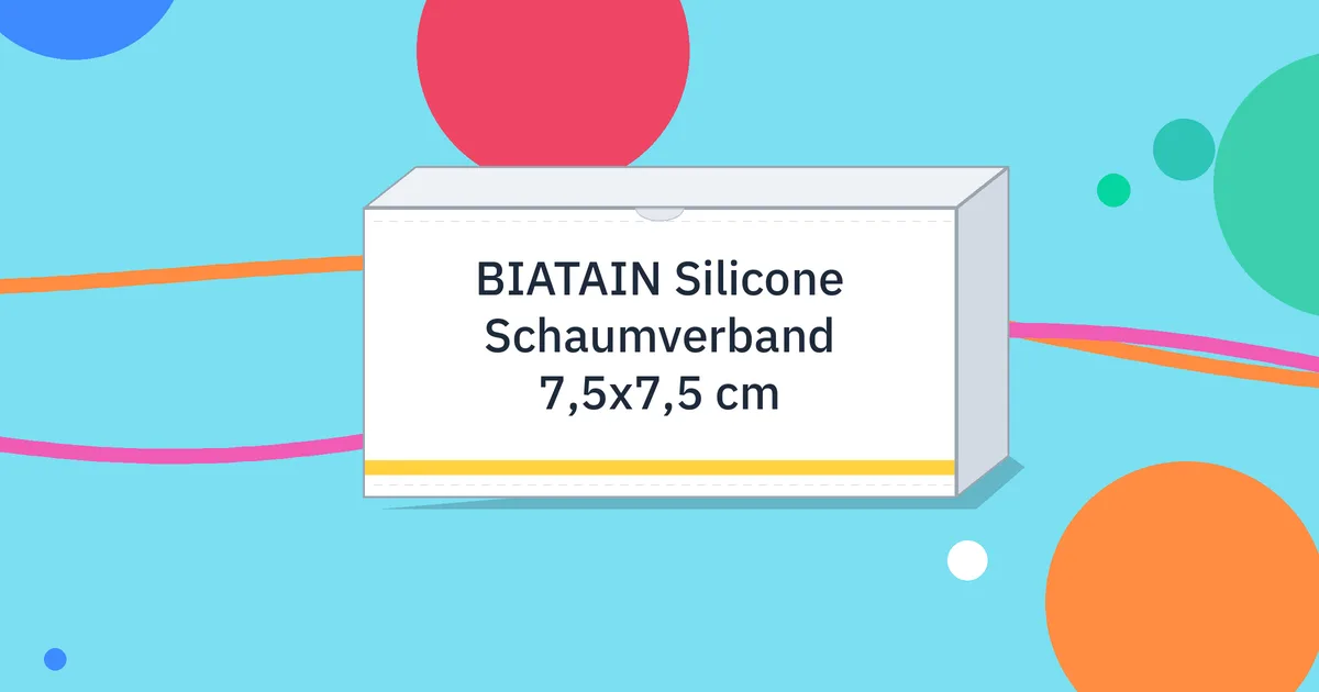 Symbolbild: Packung mit der Aufschrift BIATAIN Silicone Schaumverband 7,5x7,5 cm (PZN 18231036) – Verfügbarkeit und Bezug in Apotheken in Frankfurt am Main