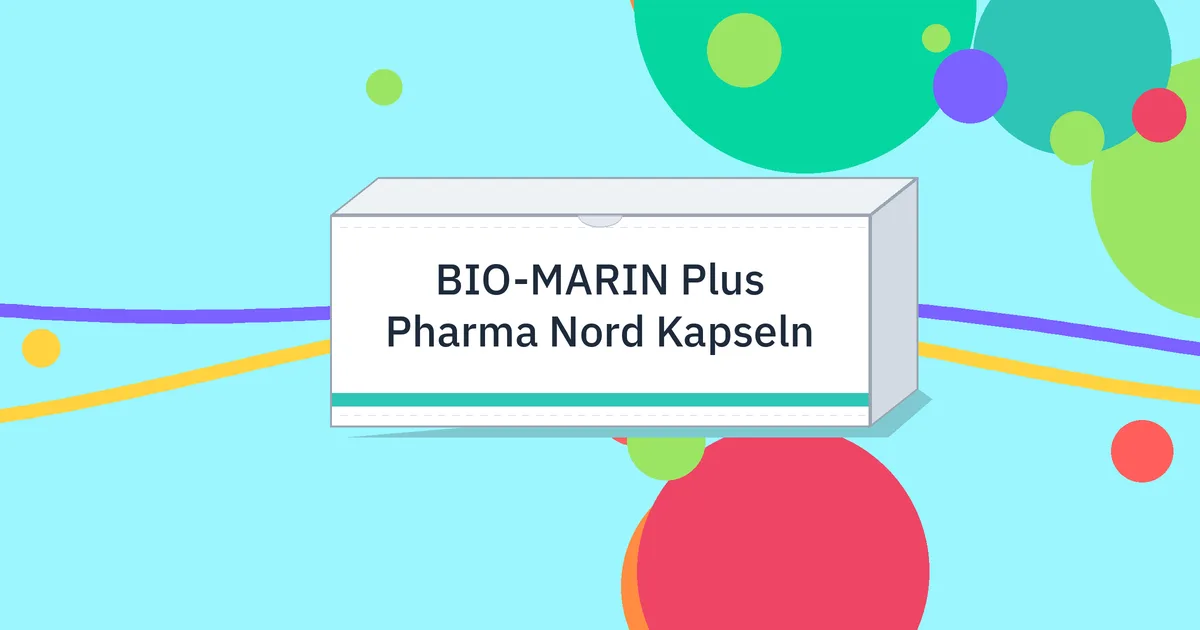 Symbolbild: Packung mit der Aufschrift BIO-MARIN Plus Pharma Nord Kapseln (PZN 12363593) – Verfügbarkeit und Bezug in Apotheken in Frankfurt am Main
