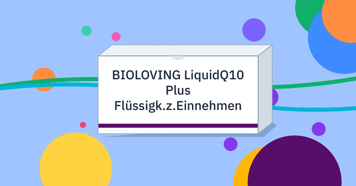 Symbolbild: Packung mit der Aufschrift BIOLOVING LiquidQ10 Plus Flüssigk.z.Einnehmen (PZN 16863364) – Verfügbarkeit und Bezug in Apotheken in Frankfurt am Main