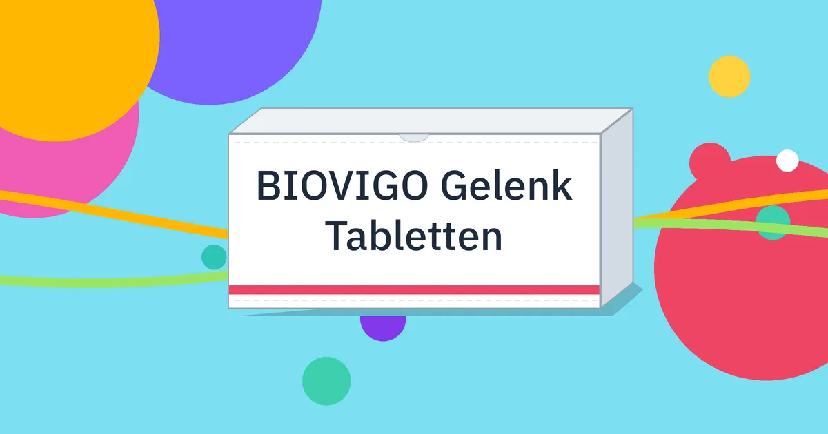 Symbolbild: Packung mit der Aufschrift BIOVIGO Gelenk Tabletten (PZN 18823179) – Verfügbarkeit und Bezug in Apotheken in Frankfurt am Main