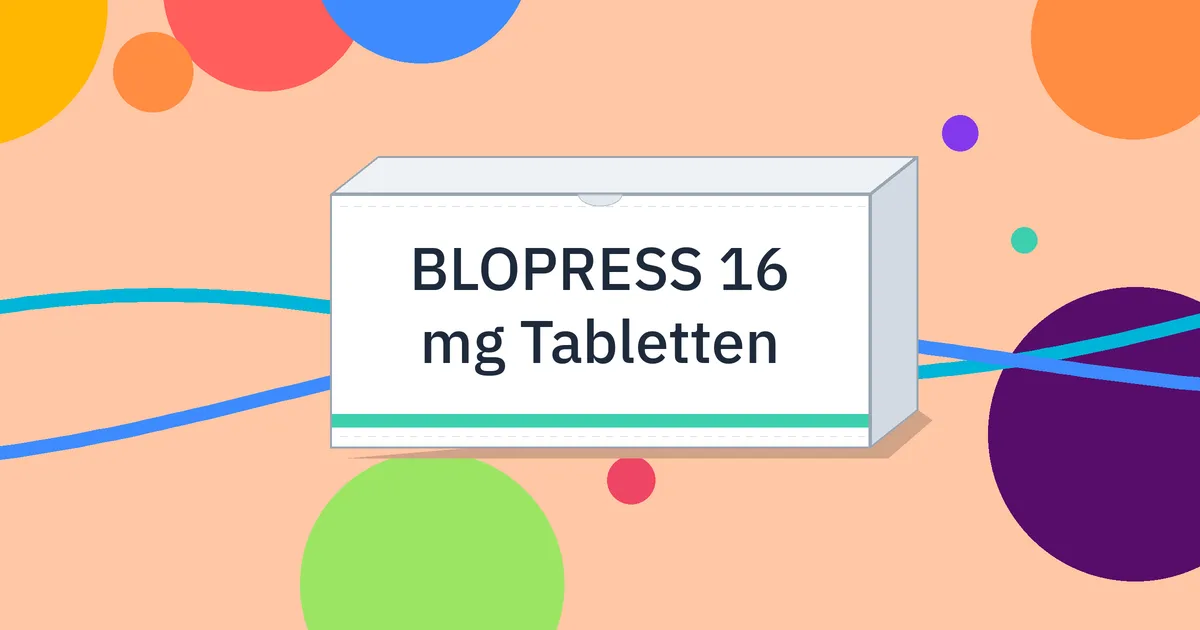 Symbolbild: Packung mit der Aufschrift BLOPRESS 16 mg Tabletten (PZN 08625165) – Verfügbarkeit und Bezug in Apotheken in Frankfurt am Main
