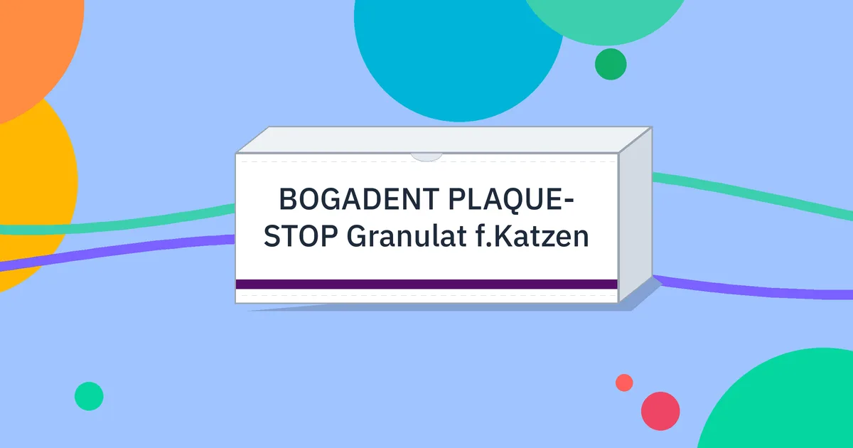 Symbolbild: Packung mit der Aufschrift BOGADENT PLAQUE-STOP Granulat f.Katzen (PZN 17825199) – Verfügbarkeit und Bezug in Apotheken in Frankfurt am Main