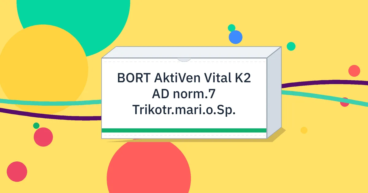 Symbolbild: Packung mit der Aufschrift BORT AktiVen Vital K2 AD norm.7 Trikotr.mari.o.Sp. (PZN 13727726) – Verfügbarkeit und Bezug in Apotheken in Frankfurt am Main