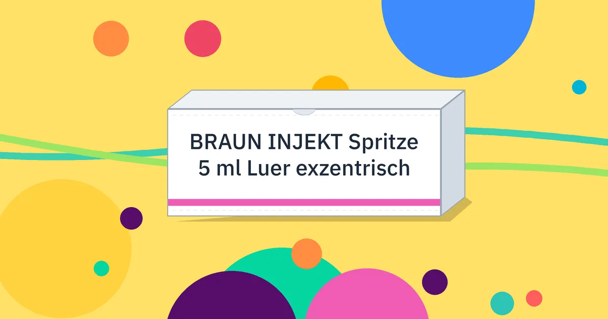 Symbolbild: Packung mit der Aufschrift BRAUN INJEKT Spritze 5 ml Luer exzentrisch (PZN 08482292) – Verfügbarkeit und Bezug in Apotheken in Frankfurt am Main