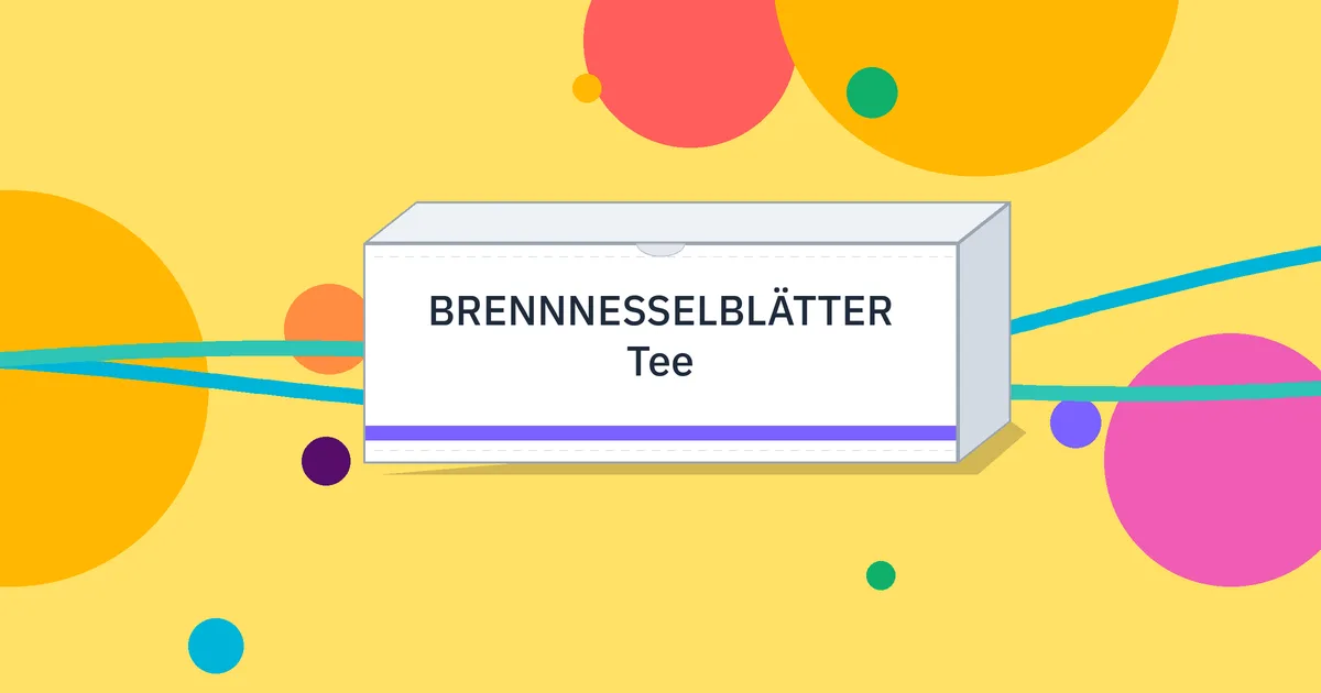 Symbolbild: Packung mit der Aufschrift BRENNNESSELBLÄTTER Tee (PZN 16242219) – Verfügbarkeit und Bezug in Apotheken in Frankfurt am Main