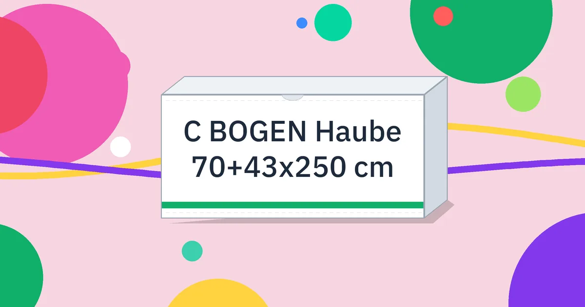 Symbolbild: Packung mit der Aufschrift C BOGEN Haube 70+43x250 cm (PZN 07598294) – Verfügbarkeit und Bezug in Apotheken in Frankfurt am Main
