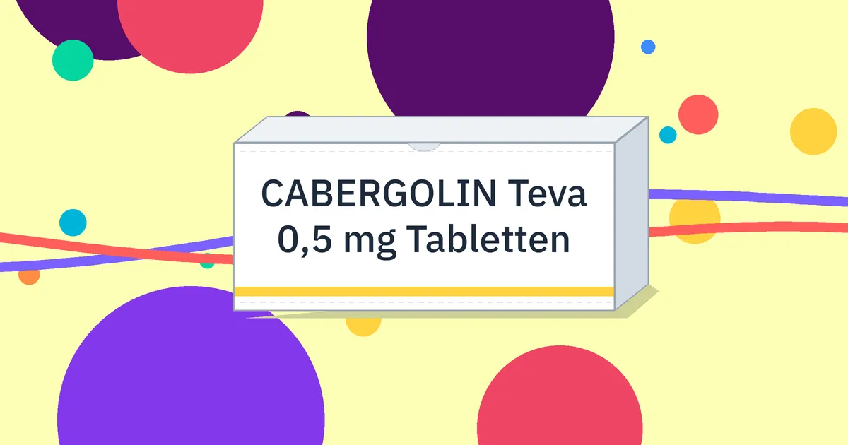 Symbolbild: Packung mit der Aufschrift CABERGOLIN Teva 0,5 mg Tabletten (PZN 09191817) – Verfügbarkeit und Bezug in Apotheken in Frankfurt am Main