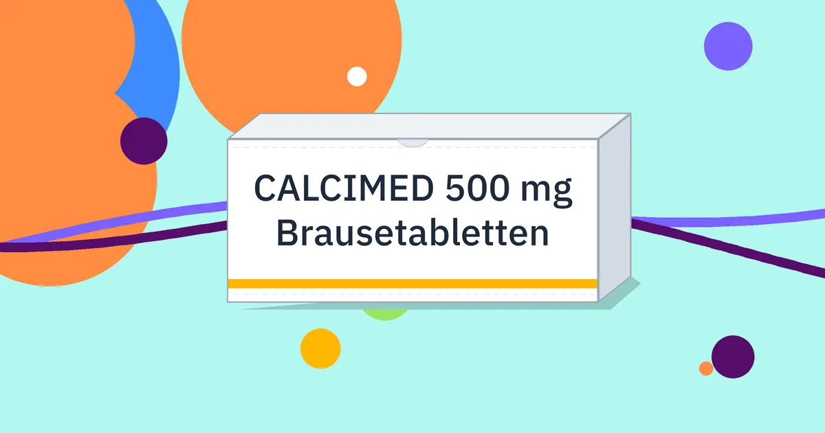 Symbolbild: Packung mit der Aufschrift CALCIMED 500 mg Brausetabletten (PZN 09750168) – Verfügbarkeit und Bezug in Apotheken in Frankfurt am Main