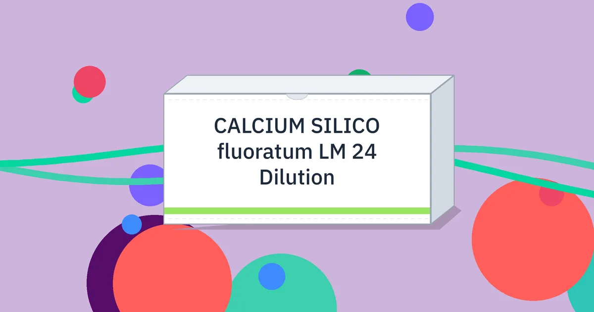 Symbolbild: Packung mit der Aufschrift CALCIUM SILICO fluoratum LM 24 Dilution (PZN 12806228) – Verfügbarkeit und Bezug in Apotheken in Frankfurt am Main