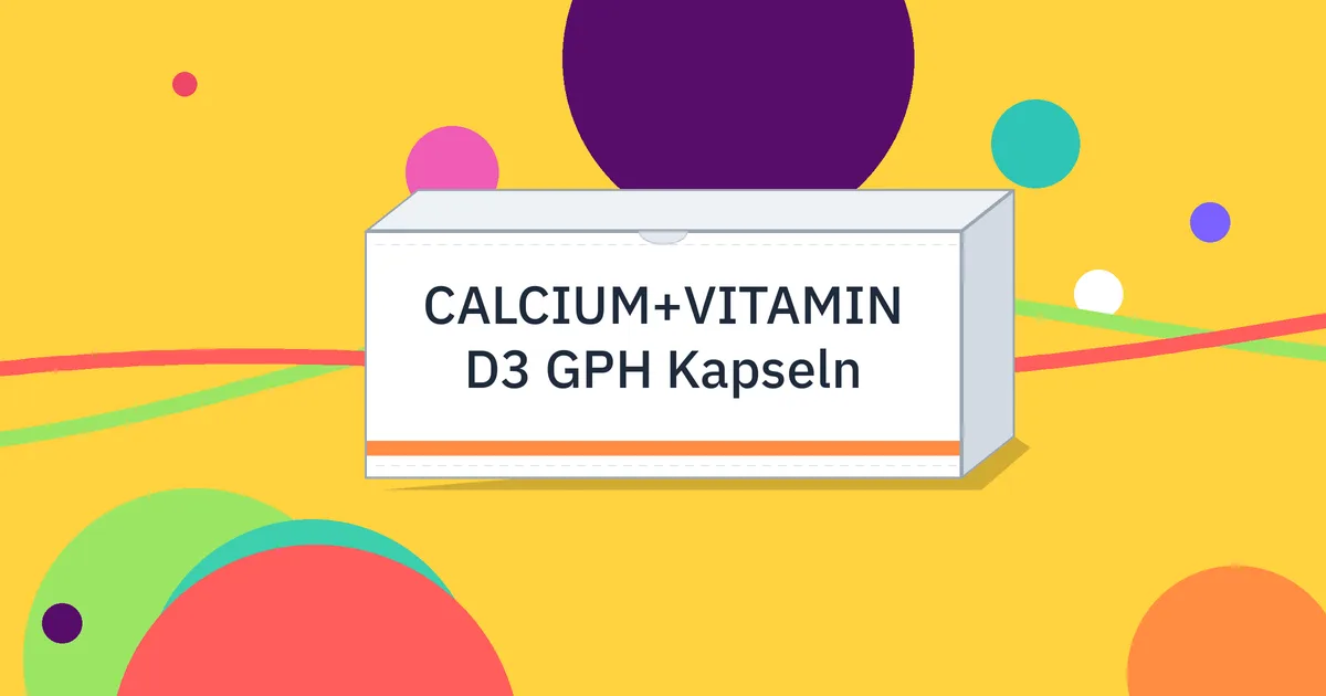 Symbolbild: Packung mit der Aufschrift CALCIUM+VITAMIN D3 GPH Kapseln (PZN 00882276) – Verfügbarkeit und Bezug in Apotheken in Frankfurt am Main