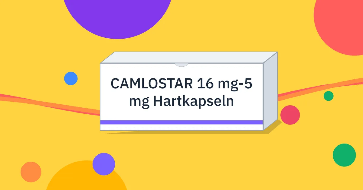 Symbolbild: Packung mit der Aufschrift CAMLOSTAR 16 mg-5 mg Hartkapseln (PZN 12540664) – Verfügbarkeit und Bezug in Apotheken in Frankfurt am Main