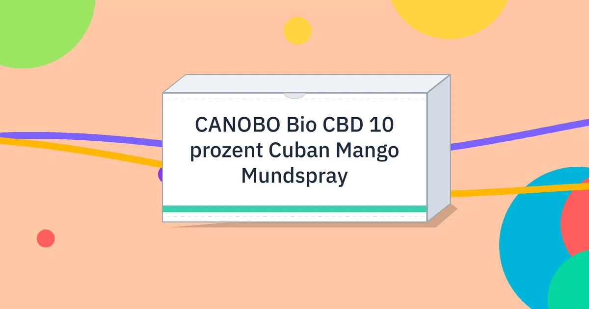 Symbolbild: Packung mit der Aufschrift CANOBO Bio CBD 10 prozent Cuban Mango Mundspray (PZN 17366308) – Verfügbarkeit und Bezug in Apotheken in Frankfurt am Main