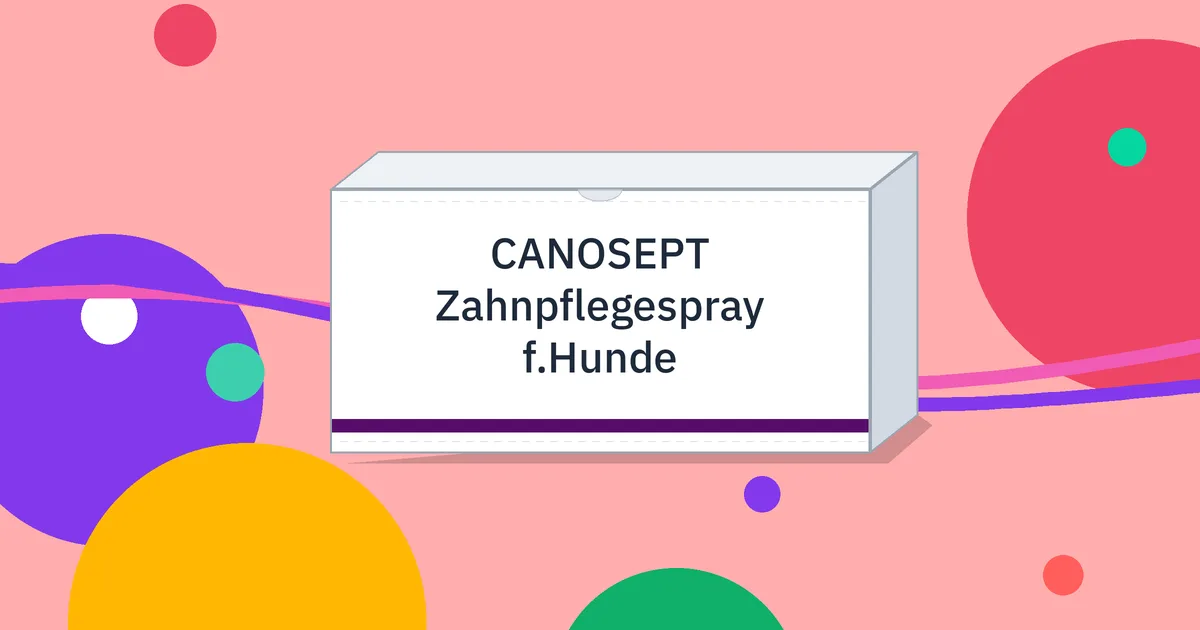Symbolbild: Packung mit der Aufschrift CANOSEPT Zahnpflegespray f.Hunde (PZN 11852574) – Verfügbarkeit und Bezug in Apotheken in Frankfurt am Main