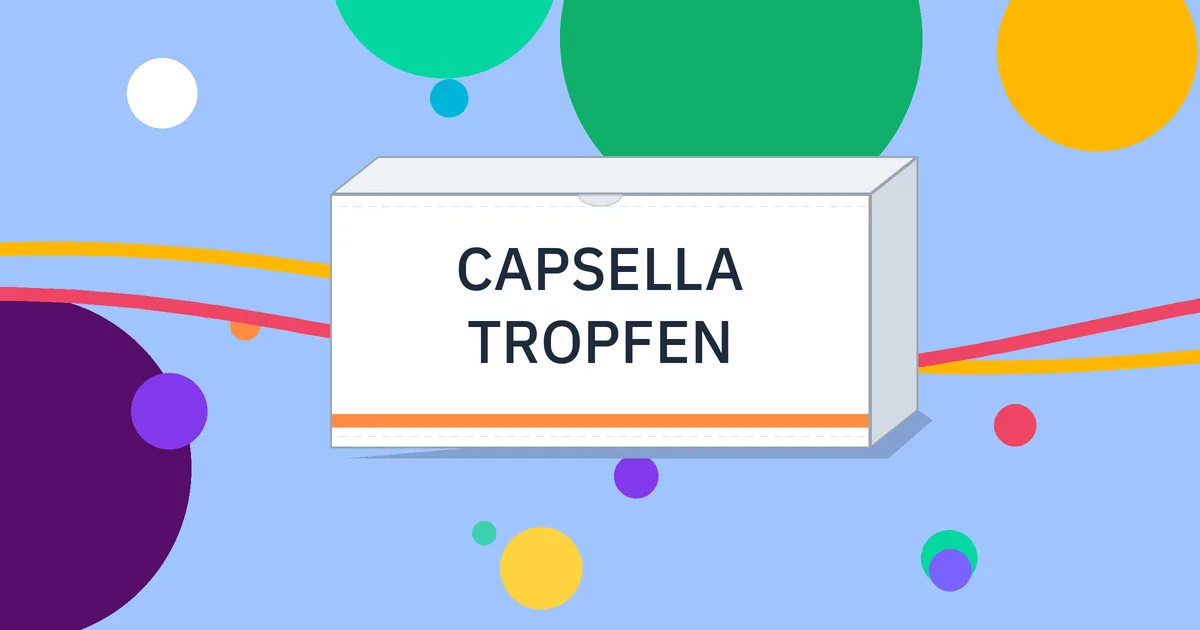 Symbolbild: Packung mit der Aufschrift CAPSELLA TROPFEN (PZN 18783385) – Verfügbarkeit und Bezug in Apotheken in Frankfurt am Main