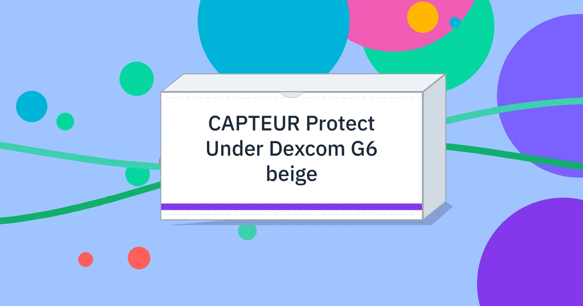 Symbolbild: Packung mit der Aufschrift CAPTEUR Protect Under Dexcom G6 beige (PZN 20203805) – Verfügbarkeit und Bezug in Apotheken in Frankfurt am Main
