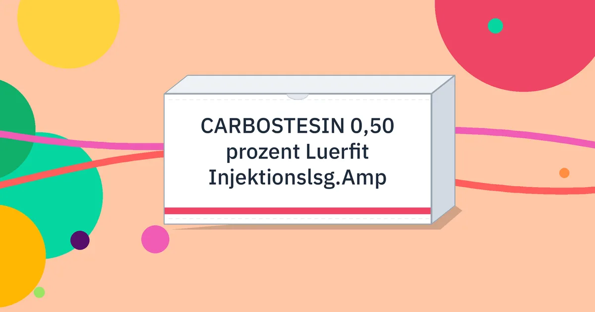 Symbolbild: Packung mit der Aufschrift CARBOSTESIN 0,50 prozent Luerfit Injektionslsg.Amp (PZN 03455706) – Verfügbarkeit und Bezug in Apotheken in Frankfurt am Main