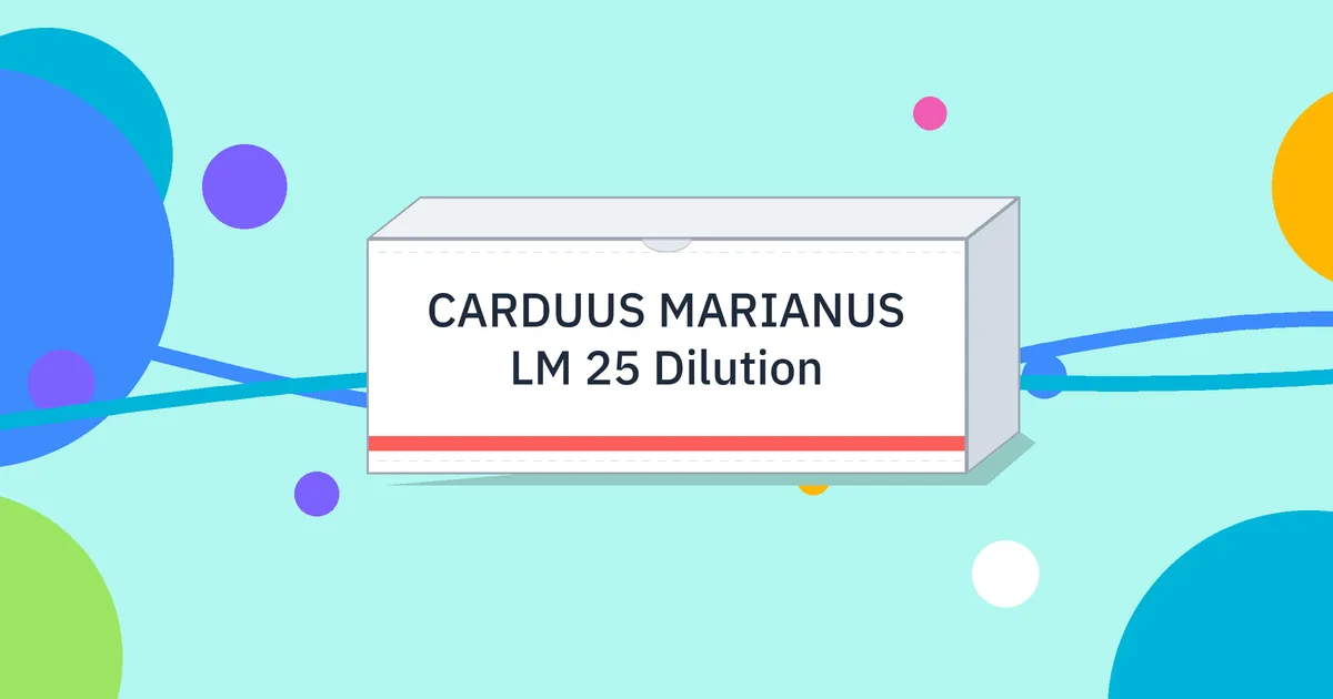 Symbolbild: Packung mit der Aufschrift CARDUUS MARIANUS LM 25 Dilution (PZN 12810916) – Verfügbarkeit und Bezug in Apotheken in Frankfurt am Main